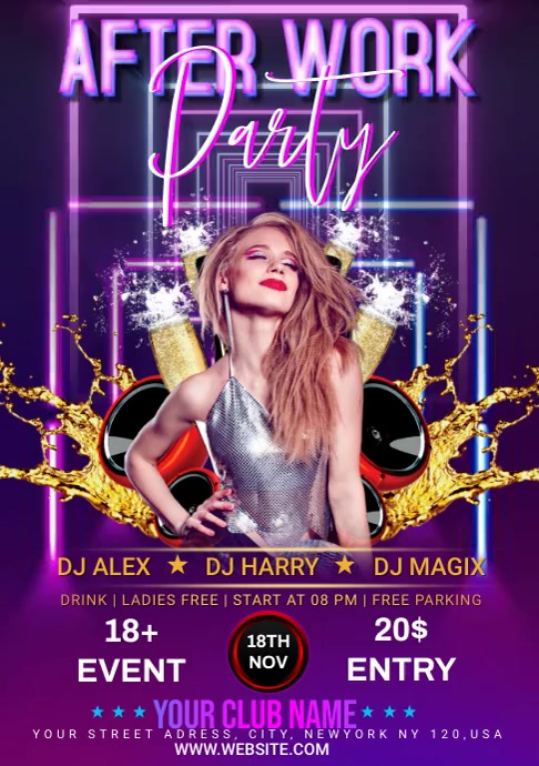 AFTER WORK PARTY Template | PosterMyWall