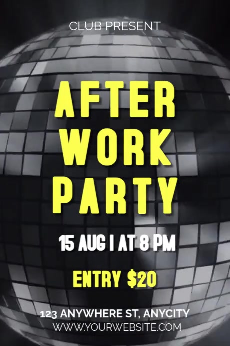AFTER WORK PARTY Template | PosterMyWall