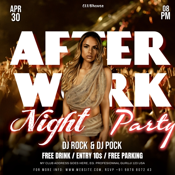 Plantilla de after work party flyer design template | PosterMyWall