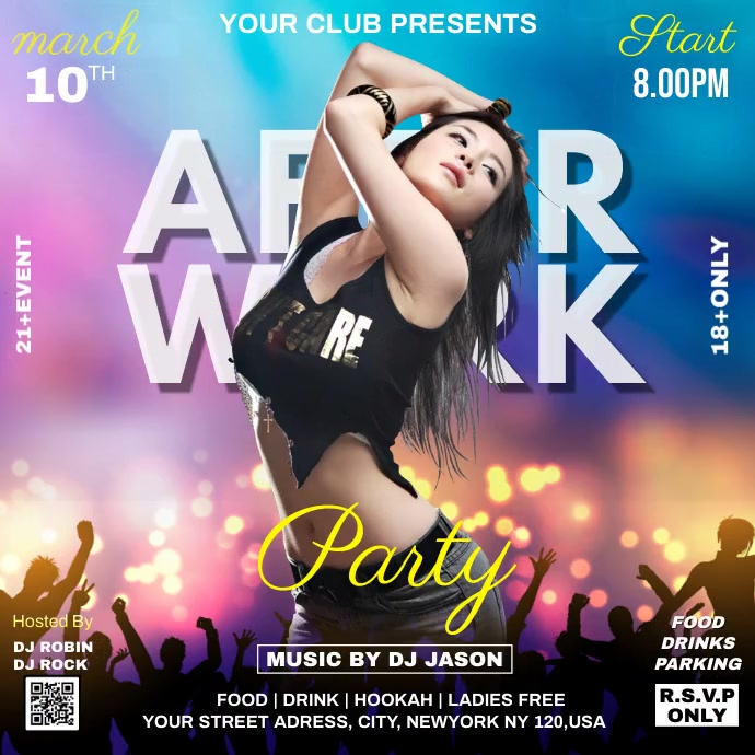 After Work Party Flyers Template | PosterMyWall