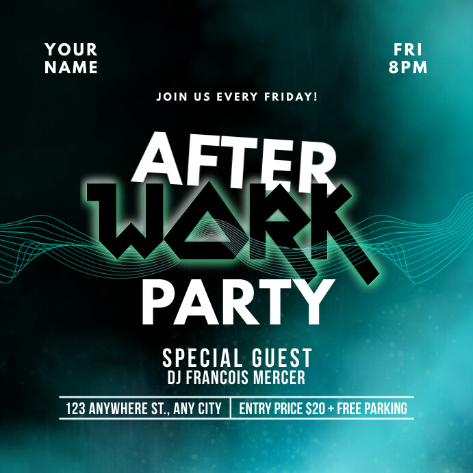 After Work Party Instagram Post Template | PosterMyWall