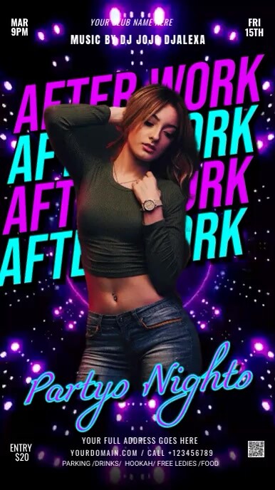 Plantilla de AFTER WORK PARTY NIGHT | PosterMyWall