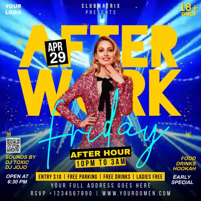 AFTER WORK PARTY NIGHT Template | PosterMyWall