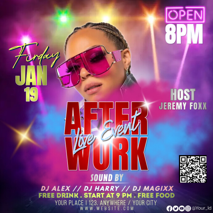 AFTER WORK PARTY NIGHT Template | PosterMyWall