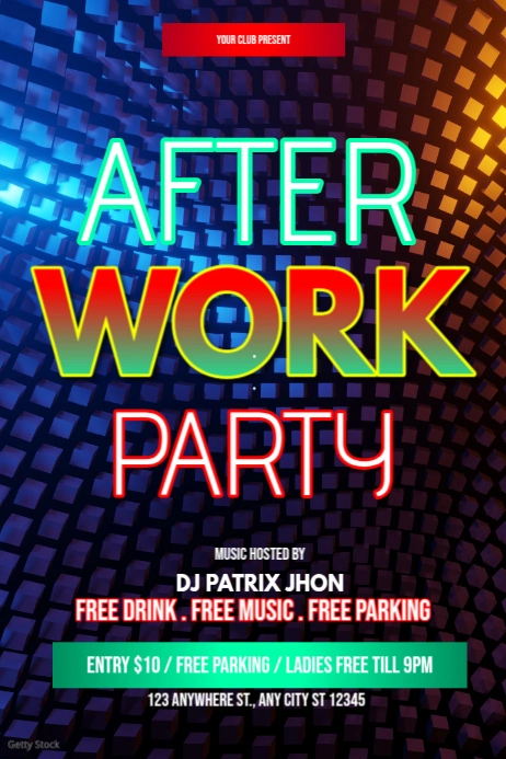 After work party poster Templat | PosterMyWall
