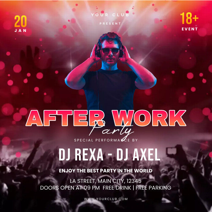 After Work Party Poster Flyer Template | PosterMyWall