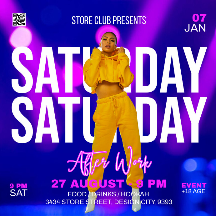 After Work Saturday Ads Template | PosterMyWall