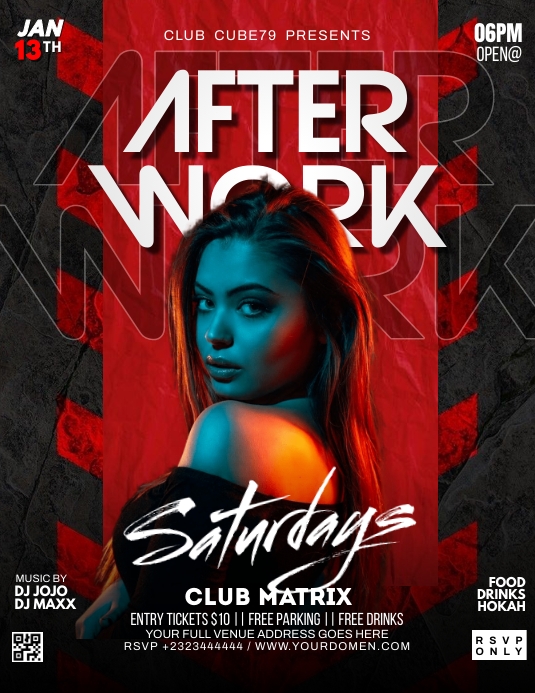 After work Saturday Template | PosterMyWall