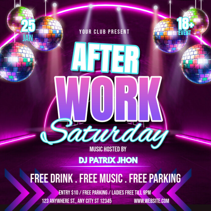 Plantilla de after work saturday | PosterMyWall