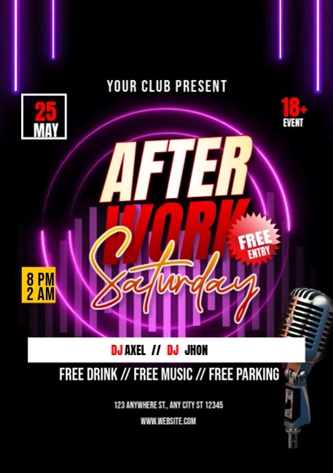 Copy of after work saturday | PosterMyWall