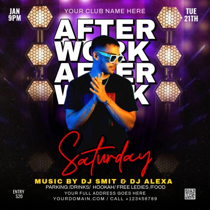 After work Saturday Template | PosterMyWall