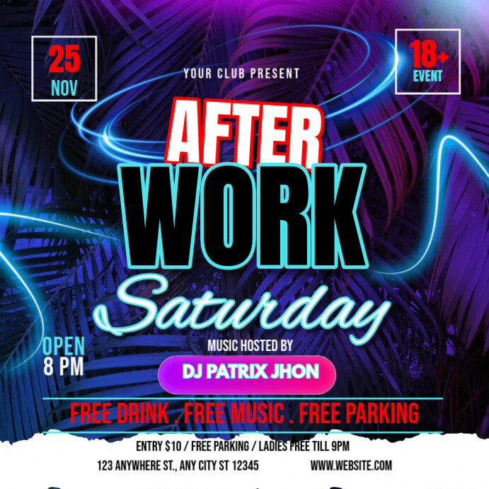 after work saturday Template | PosterMyWall