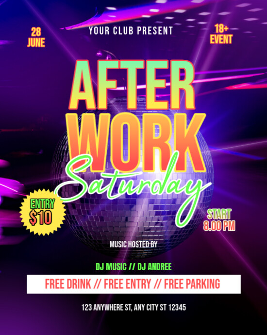 After work saturday Template | PosterMyWall