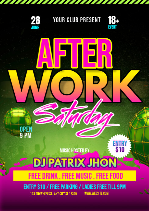 After work saturday Template | PosterMyWall