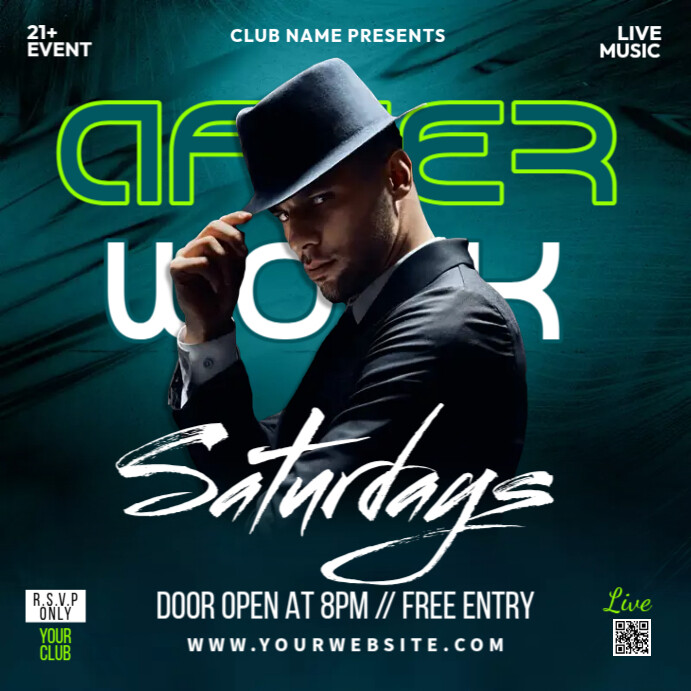 After Work Saturday Night Template | PosterMyWall