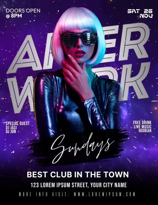 After Work Saturday Night Template | PosterMyWall