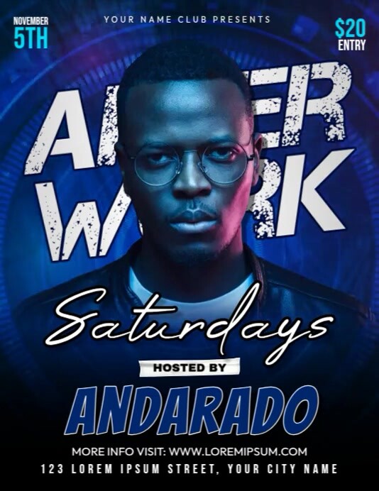 After Work Saturday Night Template | PosterMyWall
