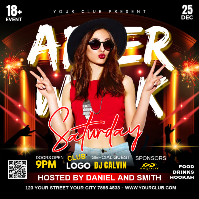 After work Saturday night party Template | PosterMyWall