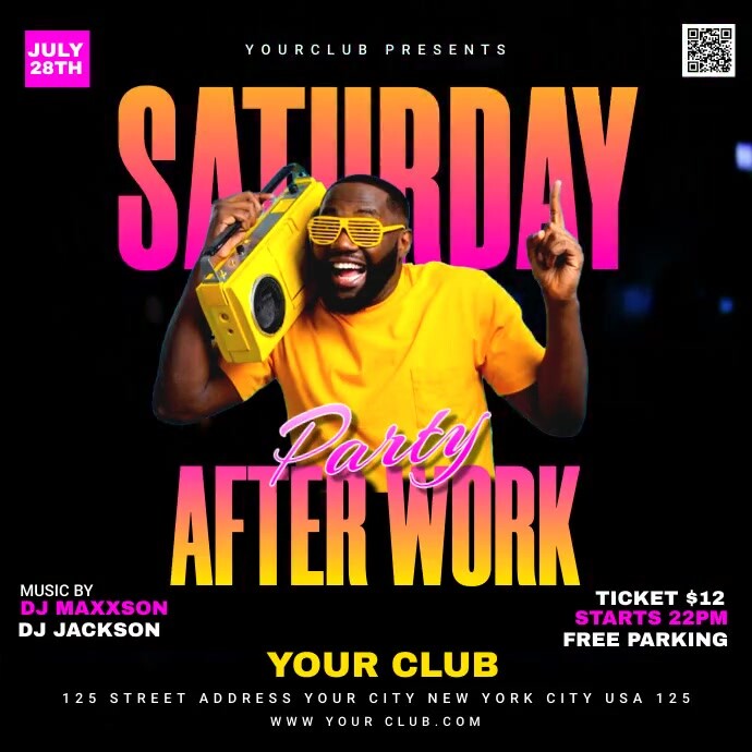 after work saturday night party video flyer Modelo | PosterMyWall