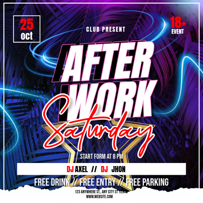 Plantilla de after work saturday party | PosterMyWall