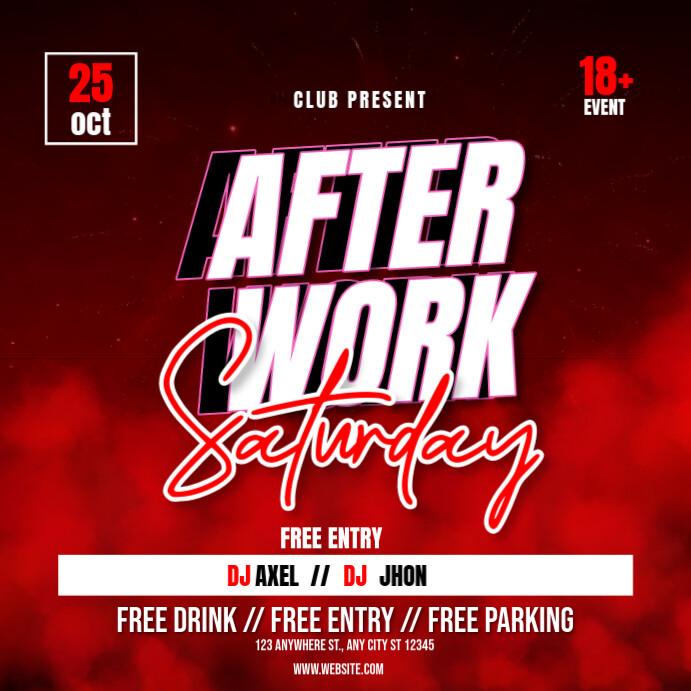 after work saturday party Template | PosterMyWall