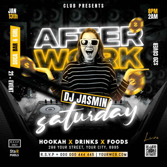 after work saturday party Template | PosterMyWall