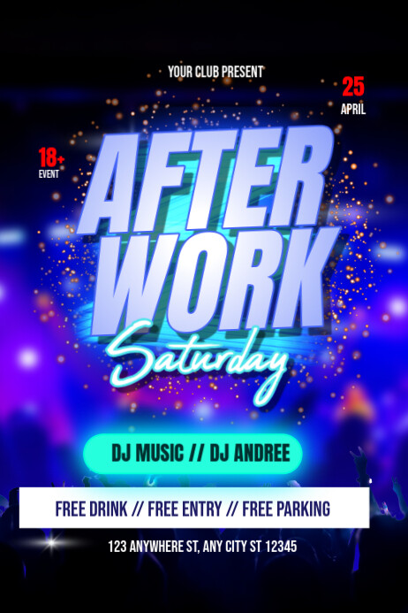 after work Saturday party Template | PosterMyWall