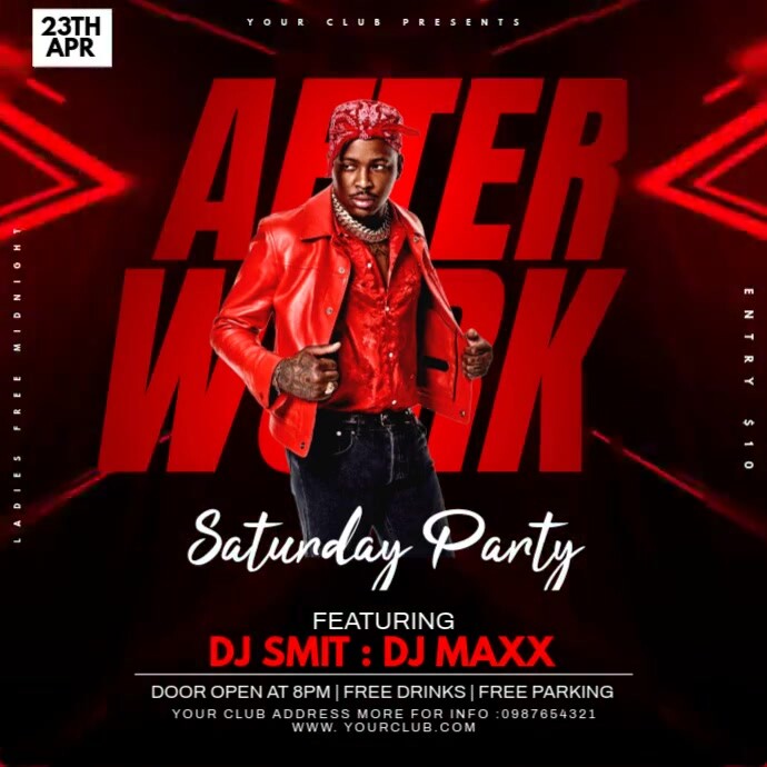 Copy of After work Saturday party | PosterMyWall