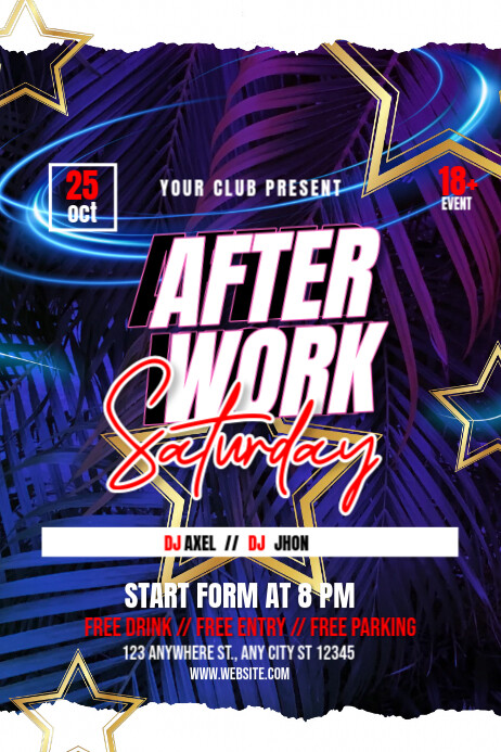 Modèle after work saturday party | PosterMyWall