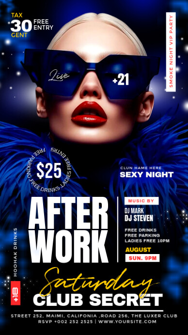 AFTER WORK SATURDAY PARTY Template | PosterMyWall