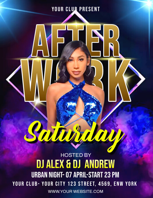 after work saturday party flyer Template | PosterMyWall