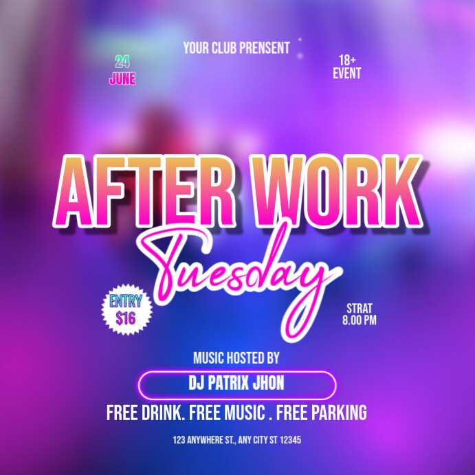 After work tuesday Template | PosterMyWall