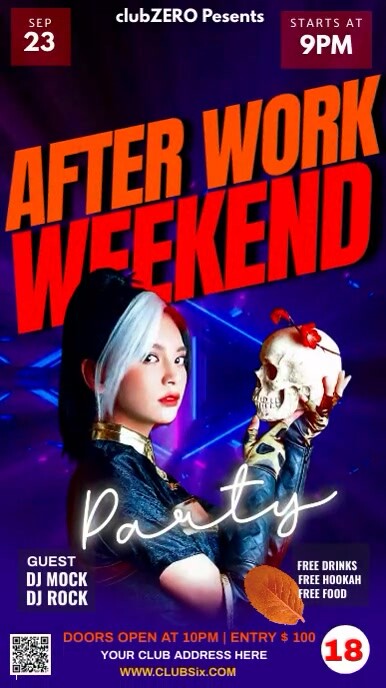after work weekend night party posters Template | PosterMyWall