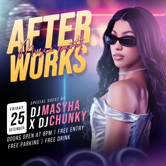 After Works Music Party Instagram Template | PosterMyWall