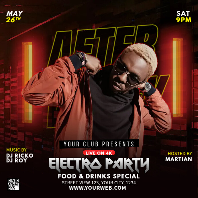 Afterwork Electro Party Template | PosterMyWall