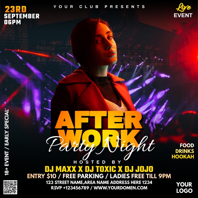 Afterwork party night Template | PosterMyWall