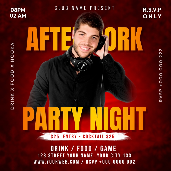 Afterwork Party Night Template | PosterMyWall