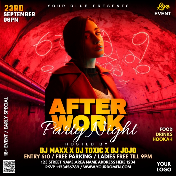 Afterwork party night Template | PosterMyWall