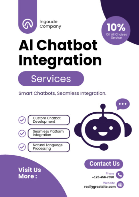 AI Chatbot Integration A2 Template | PosterMyWall