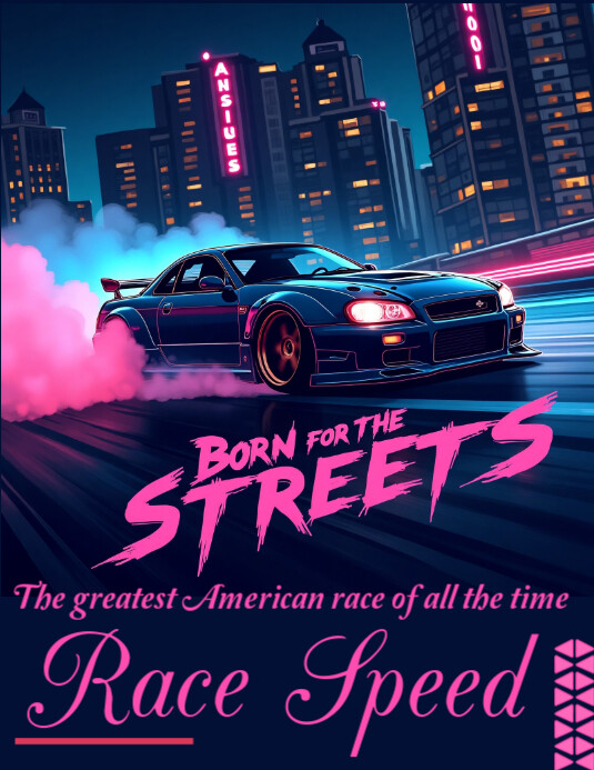 Plantilla de ai generated racing car poster racing car flyer automotive ...