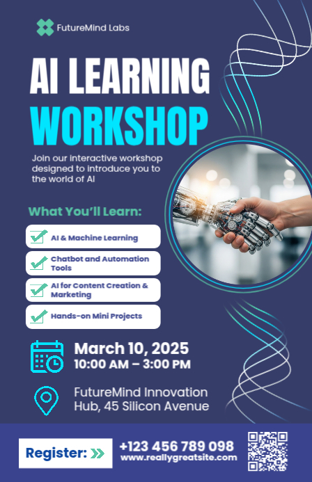 Copy of AI Learning Workshop Poster Template – Artificial Intelligence ...
