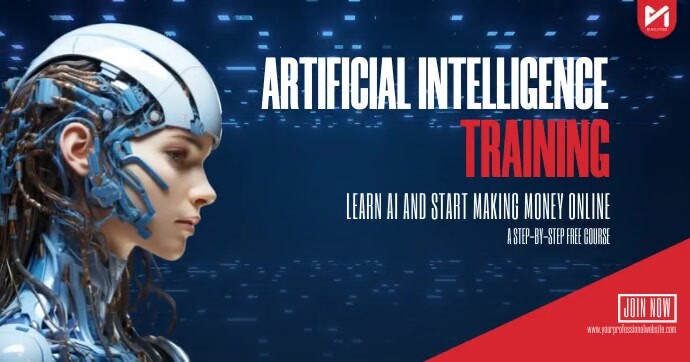 AI Online Course Ad Facebook Template | PosterMyWall