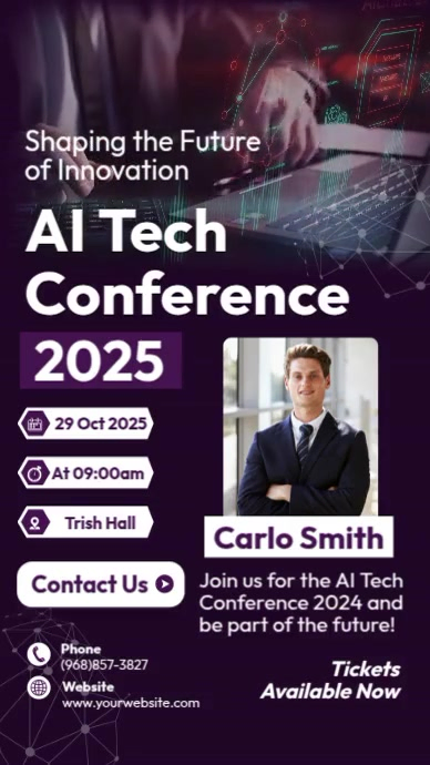 AI Tech Conference 2025 Template | PosterMyWall