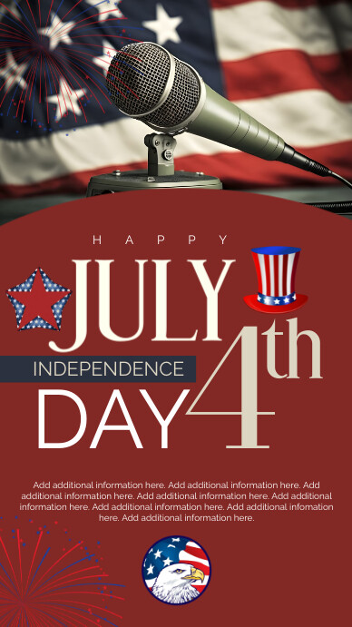 Plantilla de aid 10 red july 4th Digital display (9:16) | PosterMyWall