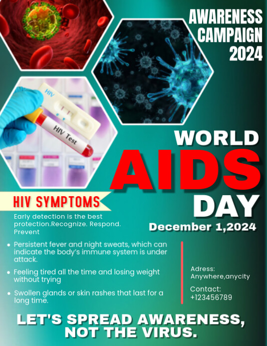 Aids Day Awareness Campaign Flyer 2024 Template | PosterMyWall