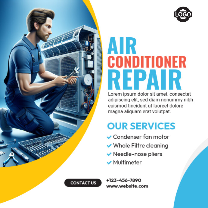 air conditioner repair ad template | PosterMyWall