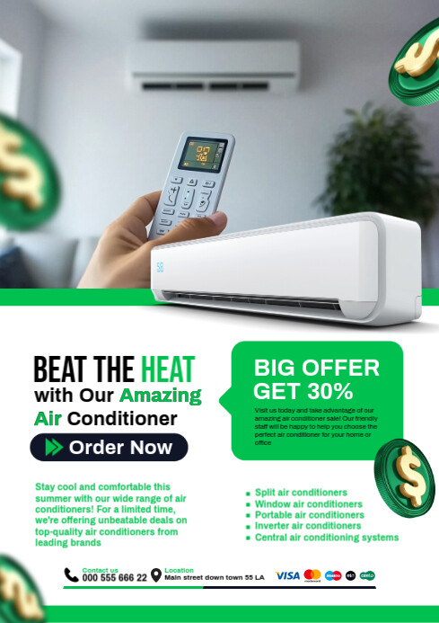 Copy of air conditioner sale flyer | PosterMyWall