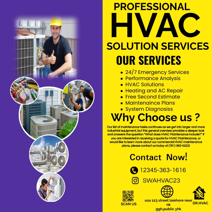 Air Conditioning HVAC Social Media Ad Hvac se Template | PosterMyWall