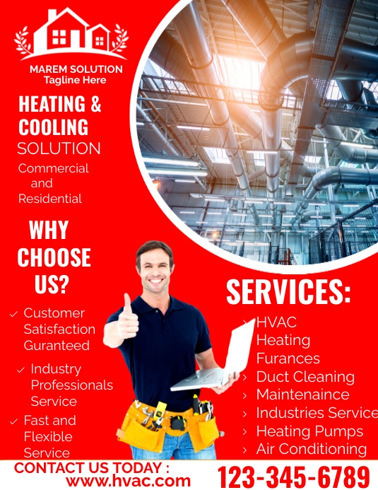 Air Conditioning HVAC Social Media Ad Hvac se Template | PosterMyWall
