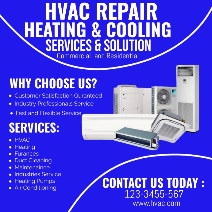 Air Conditioning HVAC Social Media Ad Hvac se Template | PosterMyWall